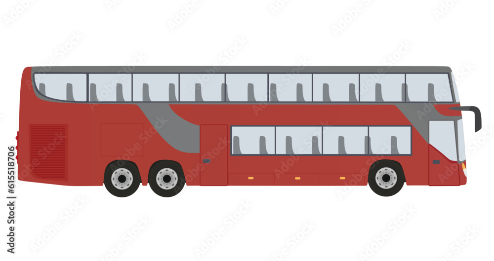 Red tourist bus. vector illustration Stock Vector | Adobe Stock