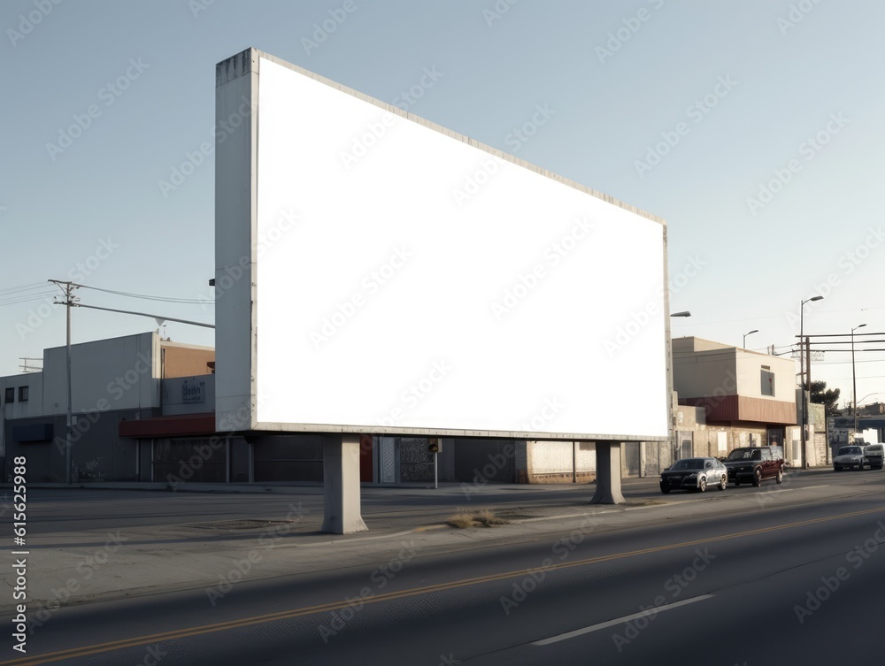 Empty advertising space left blank on large billboards in the street ...