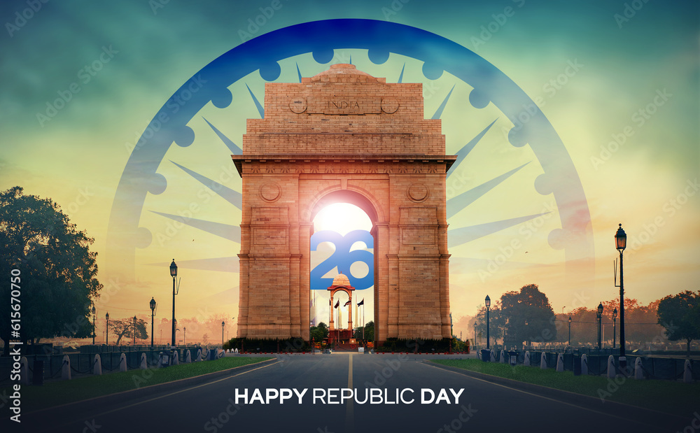 26 January- Happy Republic Day of India celebration. Stock Photo ...