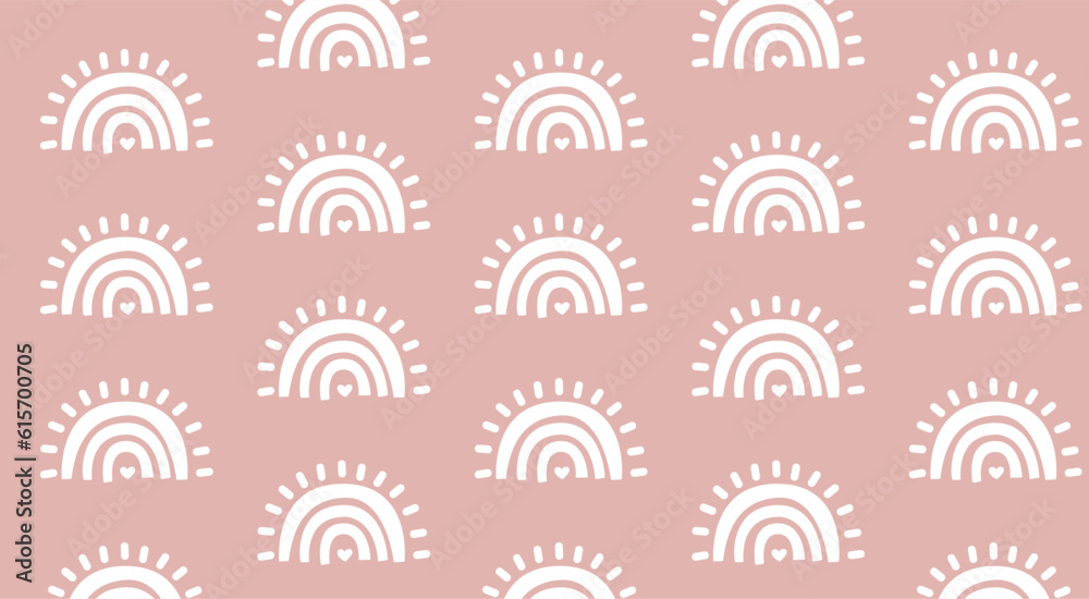 Rainbow pattern. Baby wallpaper. Cloud, rainbow texture. Kids cartoon ...