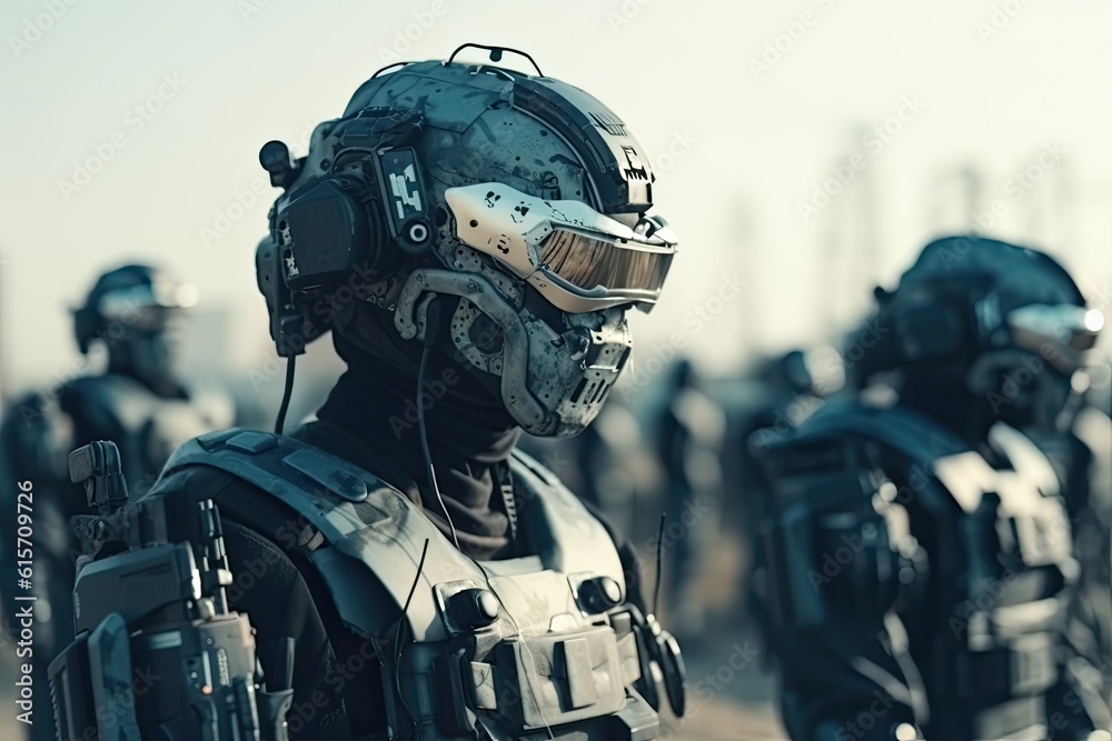 AI artificial intelligence in future war. Killer robots for the future ...