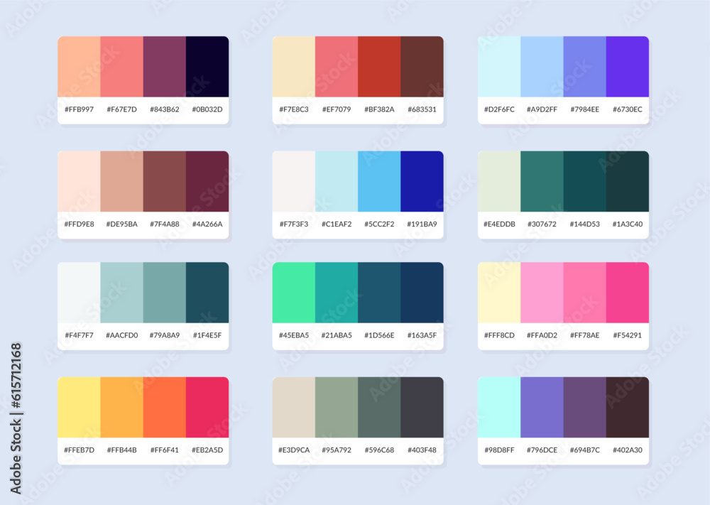 Vector de Stock Pantone colour palette catalog samples in rgb hex ...