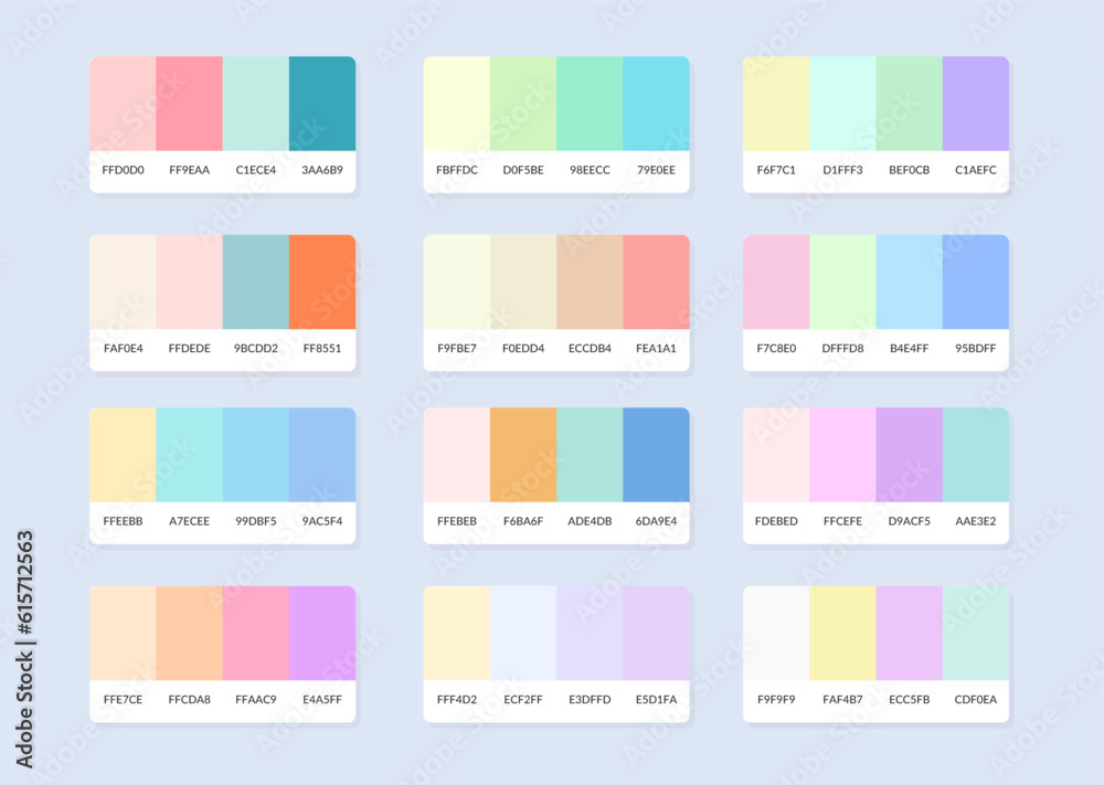 Pantone colour palette catalog samples in rgb hex. Color swatch. Stock ...