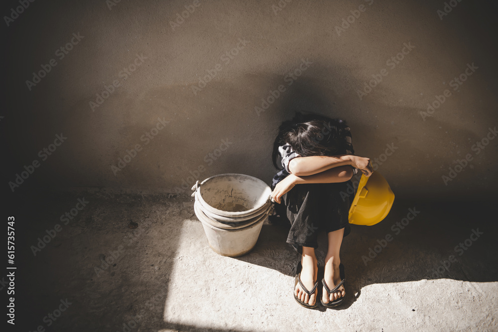 Children are forced to work in construction areas. Human rights ...