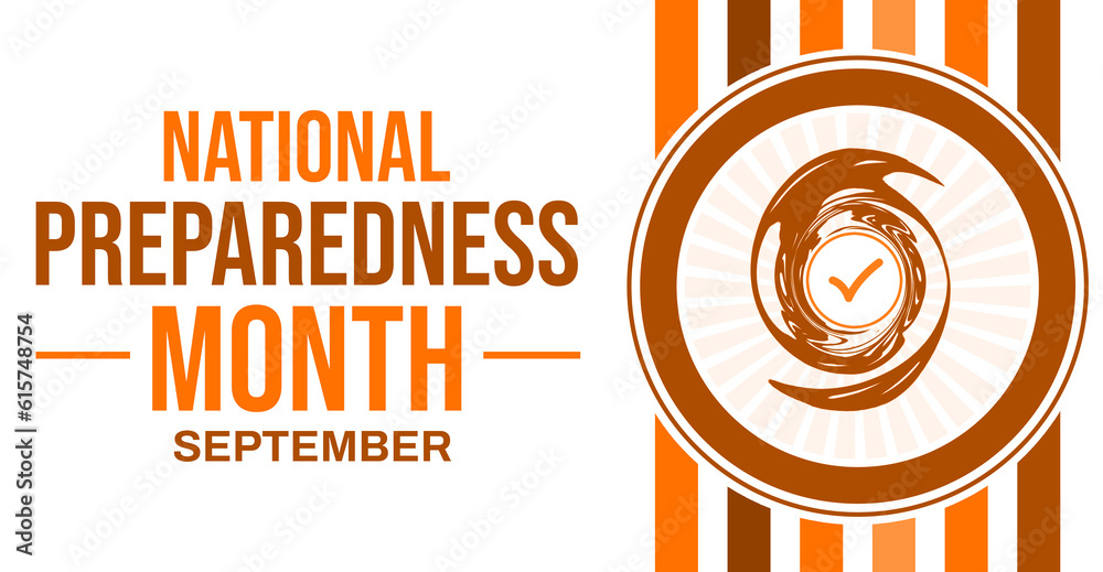 National Preparedness month background design with typography and ...