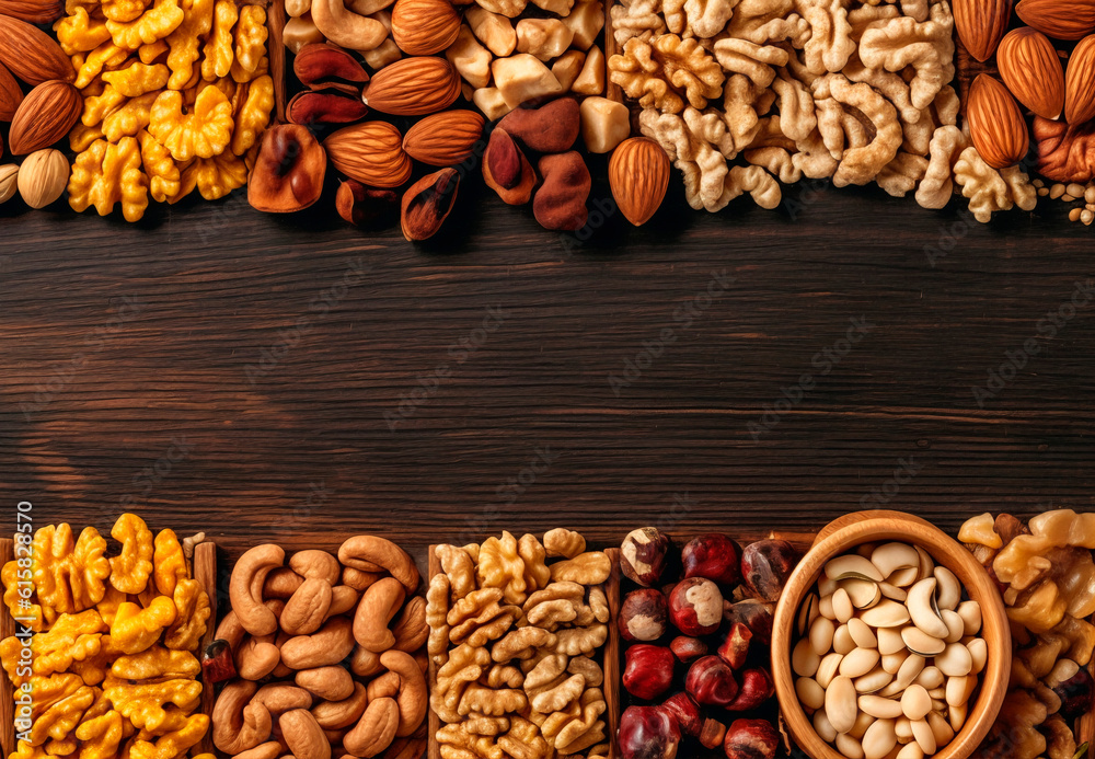Wallpaper with nuts. Healthy seeds. Healthy and nutritious food ...
