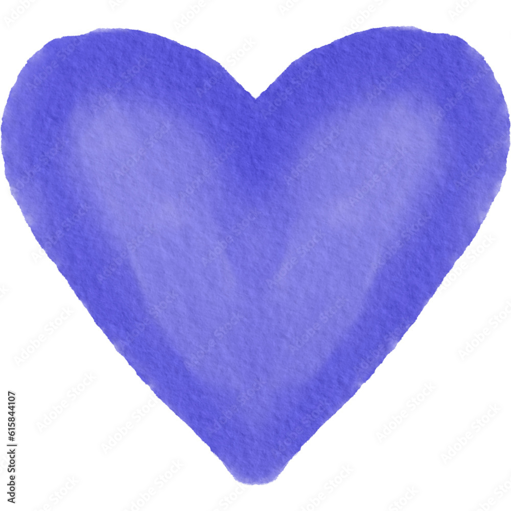 Blue Watercolor Clip Art Heart Png Illustration Paper Texture Stock ...