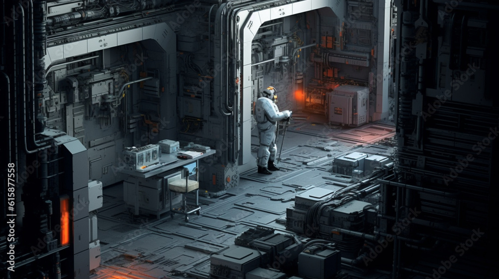 Factory Manufacturing Futuristic 3D Sci fi Science Fiction Industrial ...