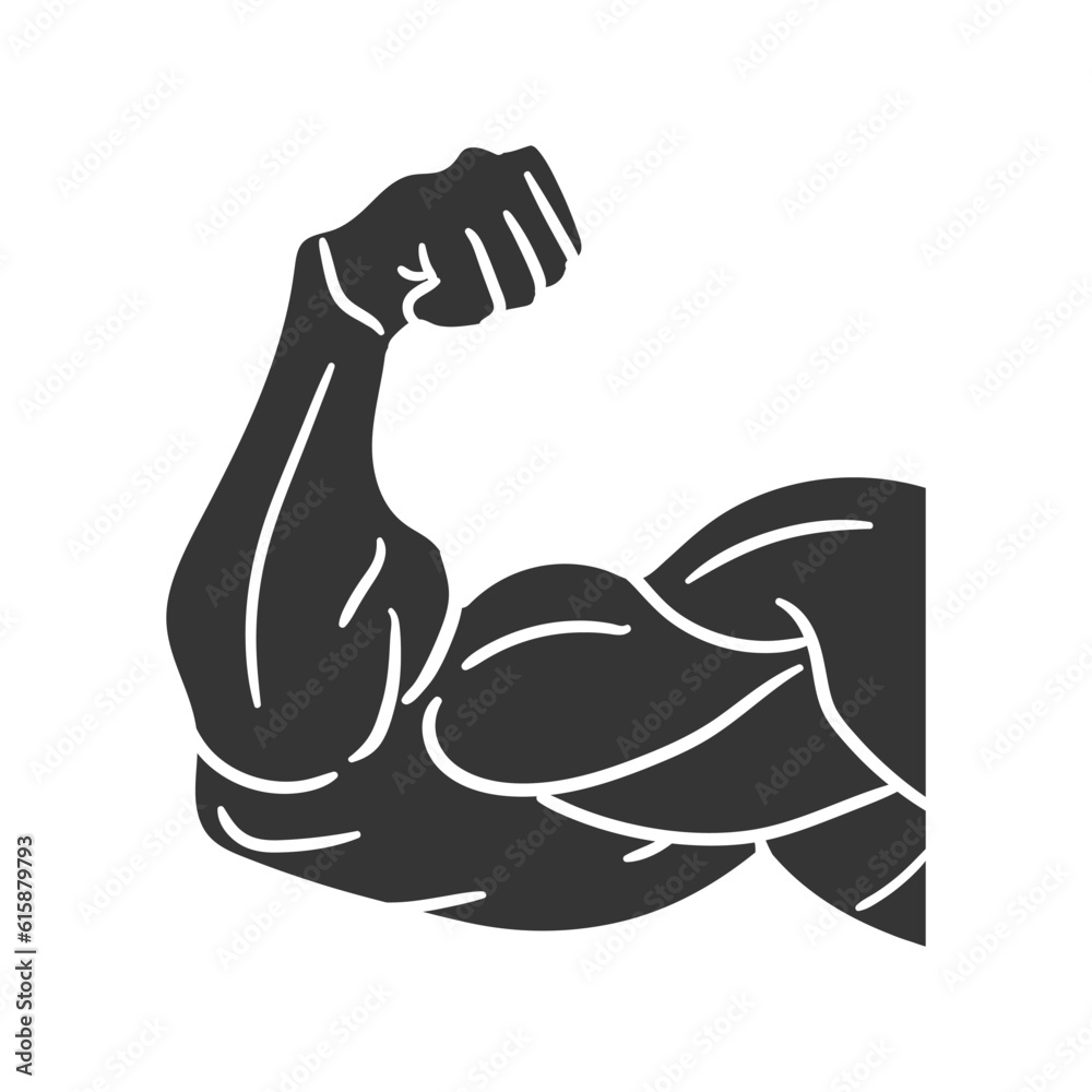 Biceps Muscle Icon Silhouette Illustration. Power Energy Vector Graphic ...