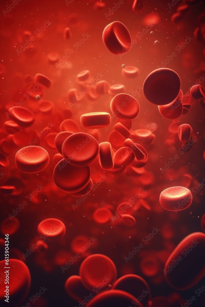 Red blood cells. Circulation of hemoglobin through vessels. Blood ...