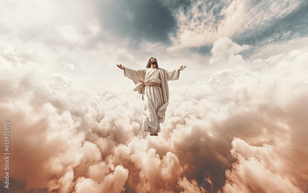 Stock-Illustration „Jesus Christ. Descending from the sky, Jesus Christ ...