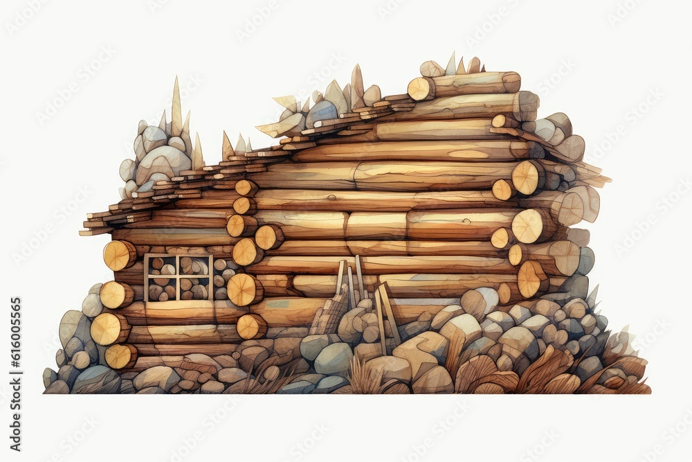 Log Cabin Logs: Showcase the stacked logs of a log cabin to create a textured background that ...