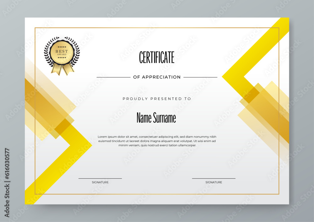certificate of appreciation design template Stock Vector | Adobe Stock