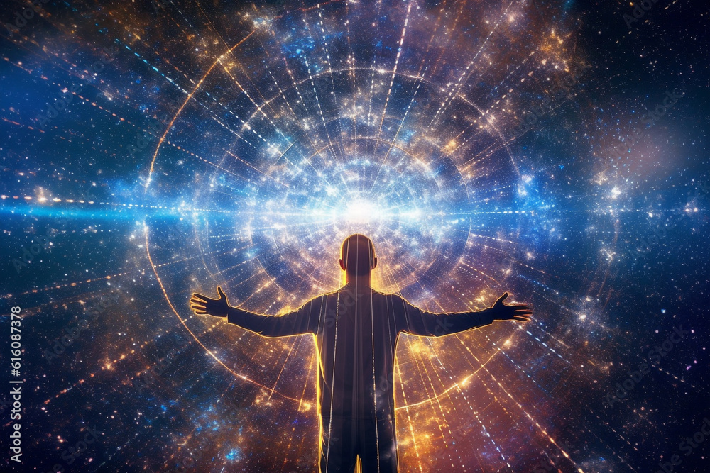 States of mind, chakras, meditation or 4th dimension illustration ...