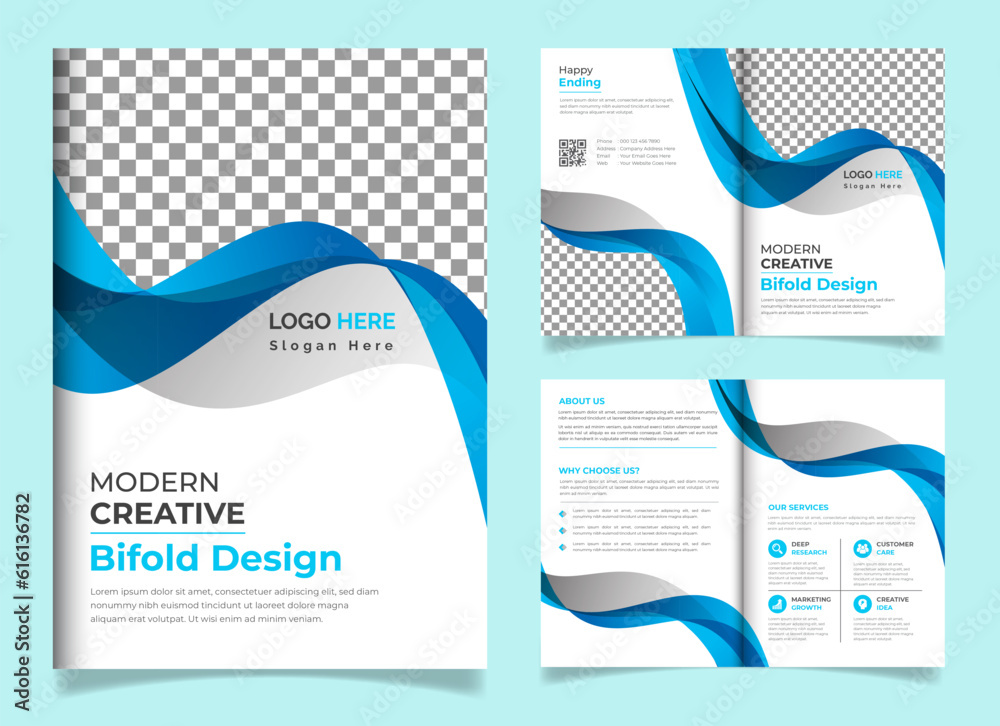 Company bi fold business brochure cover page annual report book cover ...