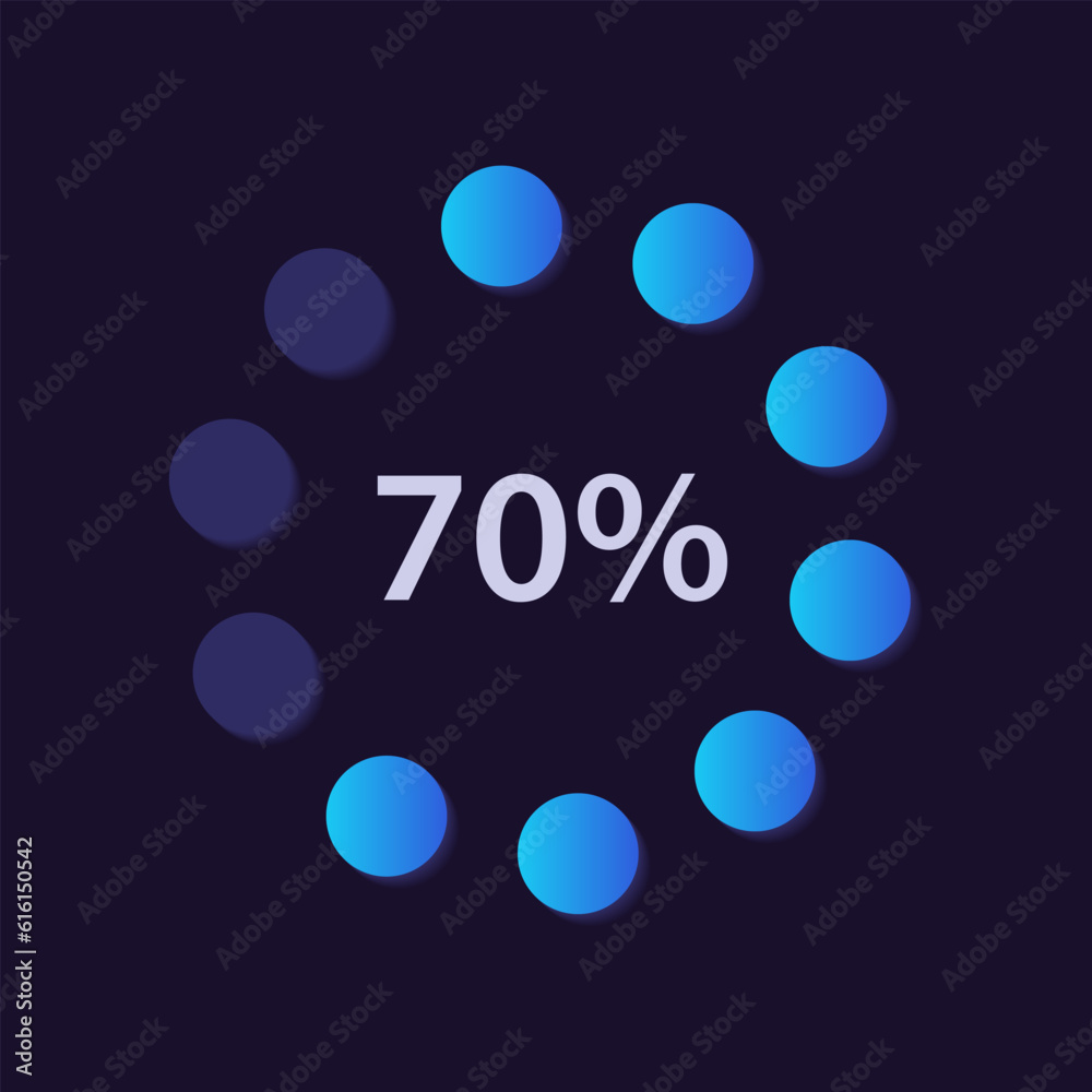 Circular dot gradient infographic chart design template for dark theme ...