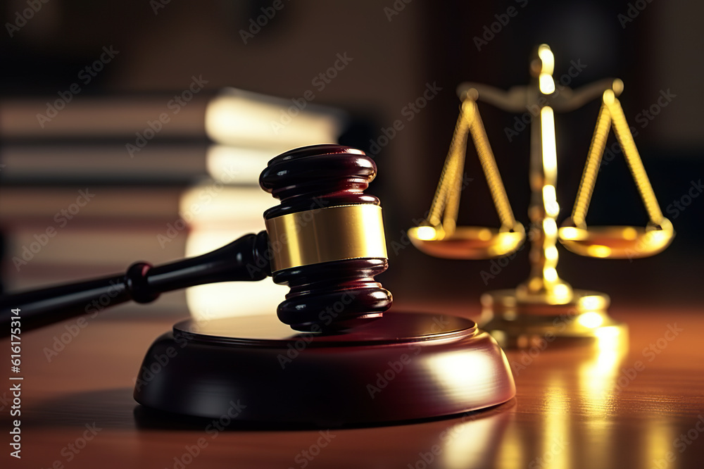 Symbols of Justice Gavel and Scales Representing Laws and Balance ...