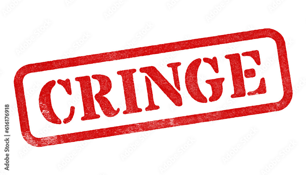 Cringe red rubber stamp isolated on transparent background with ...