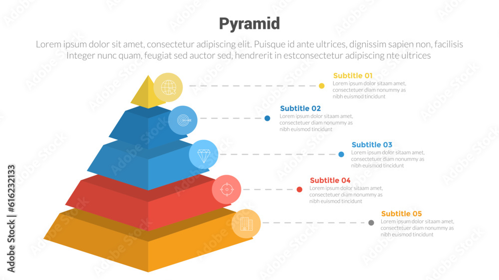 pyramid shape triangle stage infographics template diagram with 3d ...
