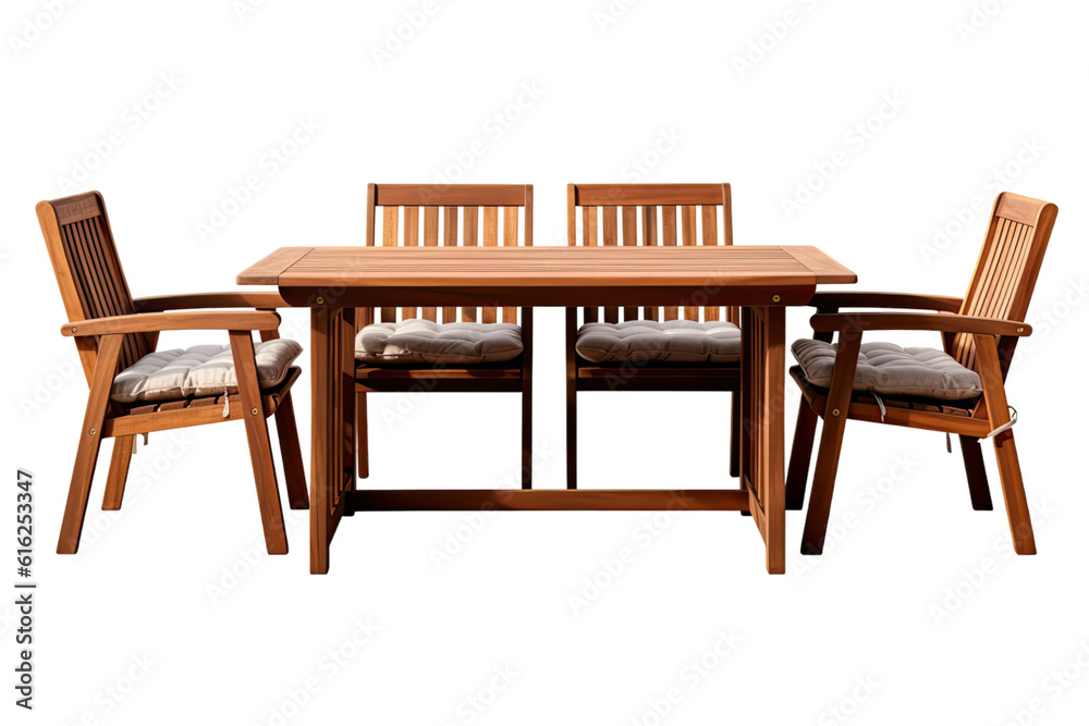 outdoor dining set isolated on a transparent background, generative ai ...