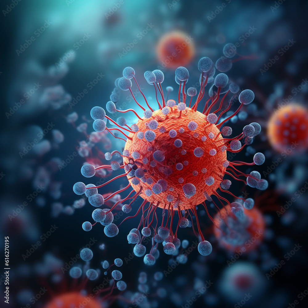 Beautiful 3d rendering of VIRUS microscope. perfect background for your ...
