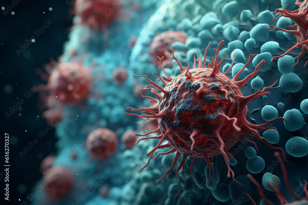 Beautiful 3d rendering of VIRUS microscope. perfect background for your ...