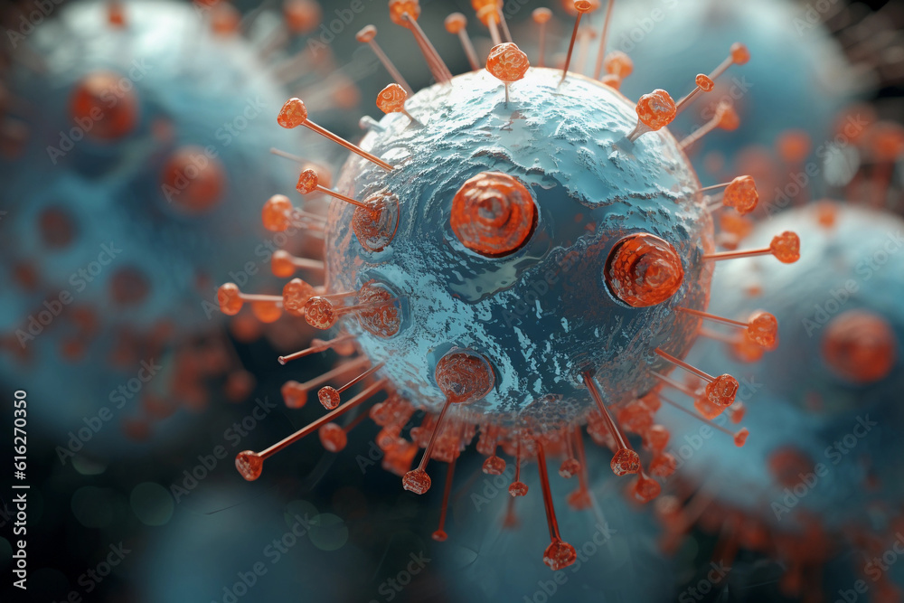 Beautiful 3d rendering of VIRUS microscope. perfect background for your ...