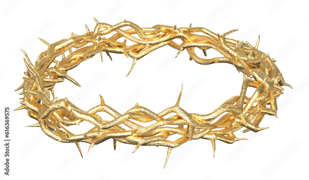 Gold crown of thorns on transparency background. Png transparency Stock ...