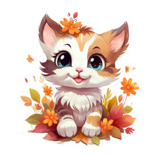 Watercolor Autumn Cat Free Stock Photo - Public Domain Pictures