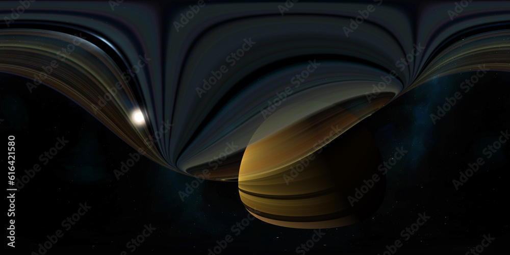 VR 12K 360 degree space background with Planet Saturn with rings 12K ...