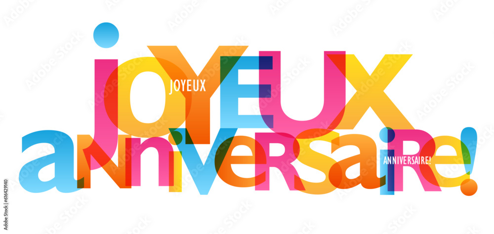 Vector de Stock JOYEUX ANNIVERSAIRE! (HAPPY BIRTHDAY! in French ...