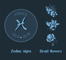 Vintage Art Flowers Pisces Free Stock Photo - Public Domain Pictures