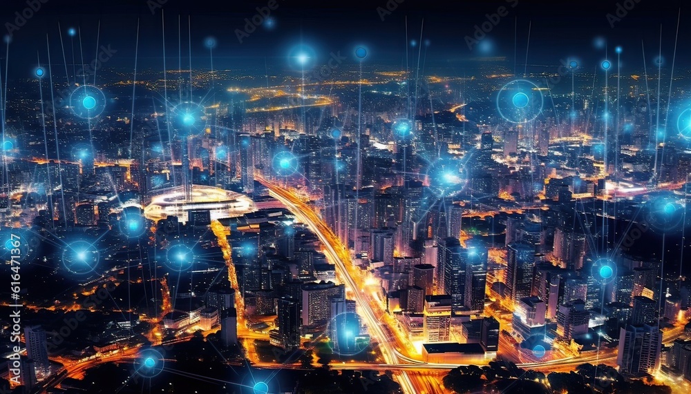 Generative AI illustration of high-speed internet connection visualized ...