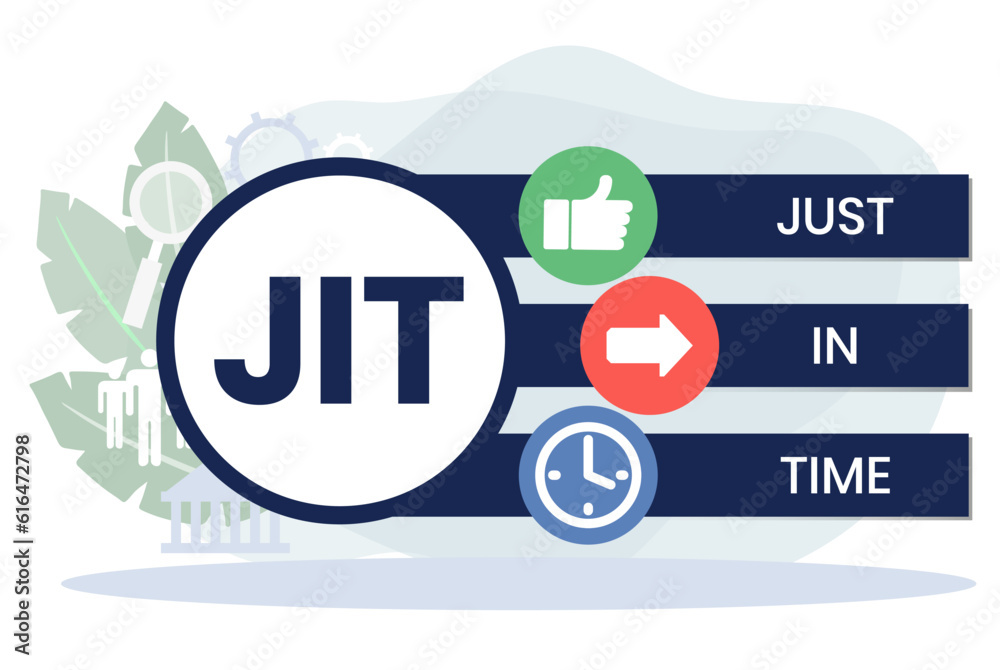 JIT - Just in time acronym. business concept background. vector ...