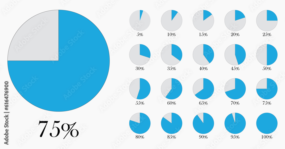 20 set pie chart percentage graph design, Infographic Vector 3d Pie ...
