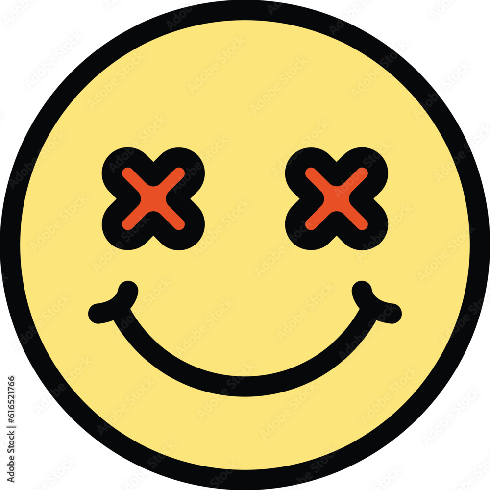 Crossed eyes emoji icon. Outline Crossed eyes emoji vector icon for web ...