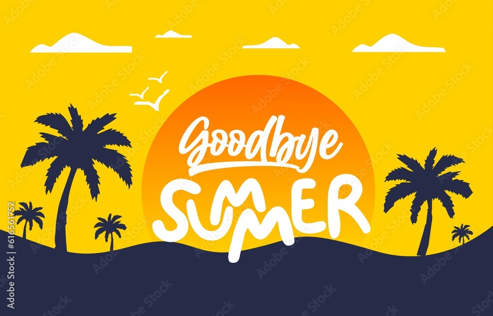 Goodbye Summer Background. Goodbye Summer illustration concept design ...