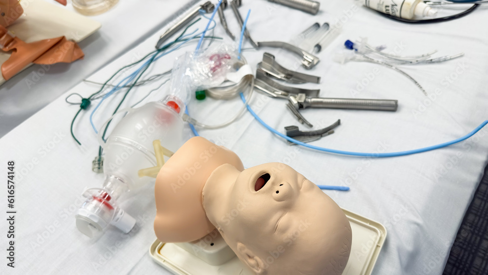 Fotografie Hospital airway kit signifies emergency airway management ...
