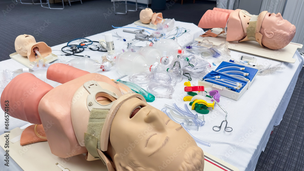 Hospital airway kit signifies emergency airway management. Endotracheal ...