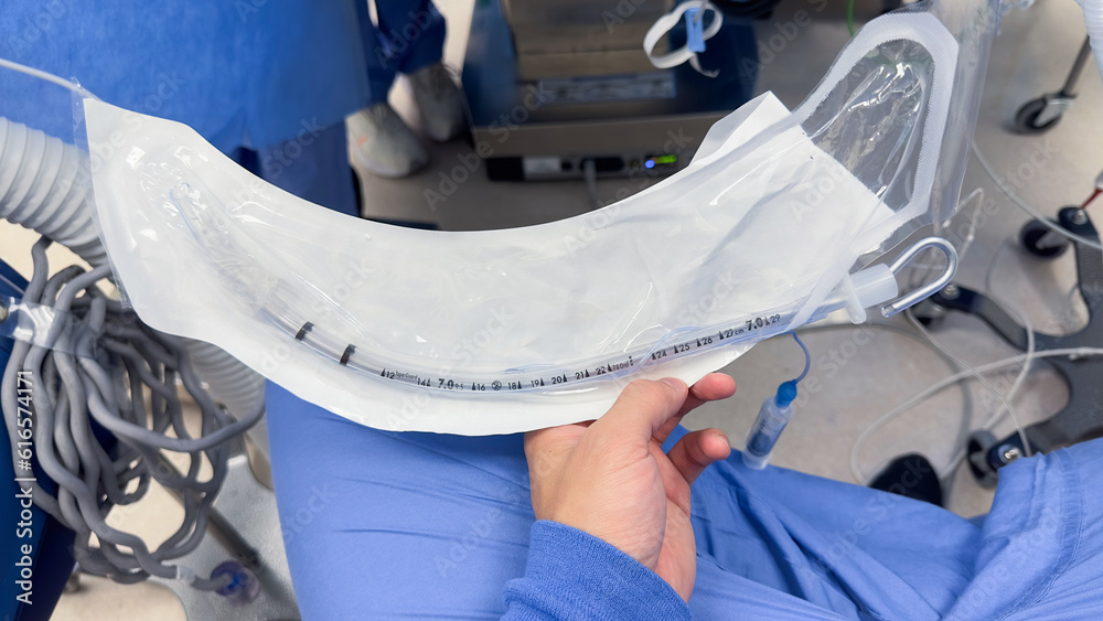 Hospital airway kit signifies emergency airway management. Endotracheal ...