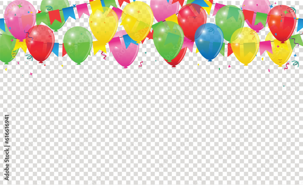 Happy birthday vector transparent background. colorful happy birthday ...