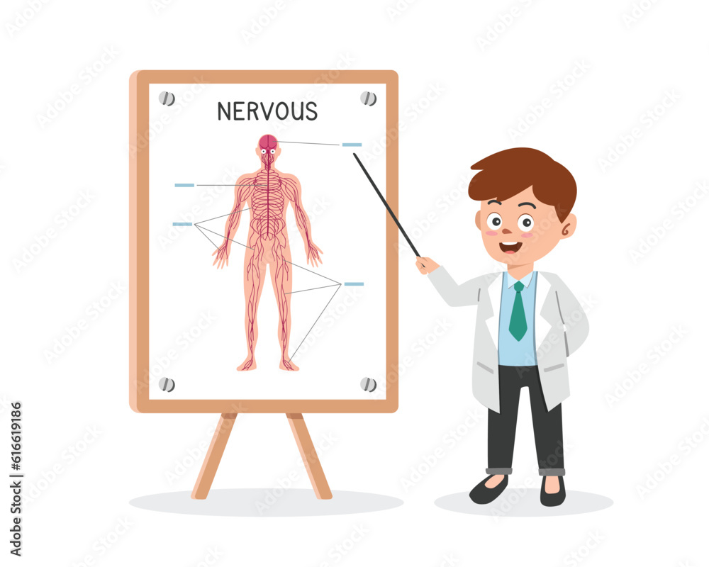 Stock-Vektorgrafik „Nervous system clipart cartoon style. Doctor ...