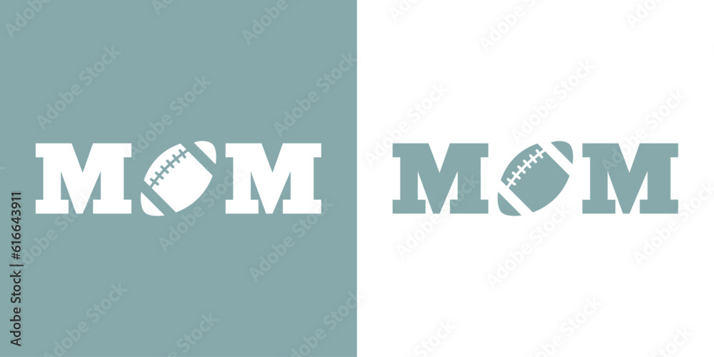 Logo american football mom. Letras de la palabra mom en texto con ...