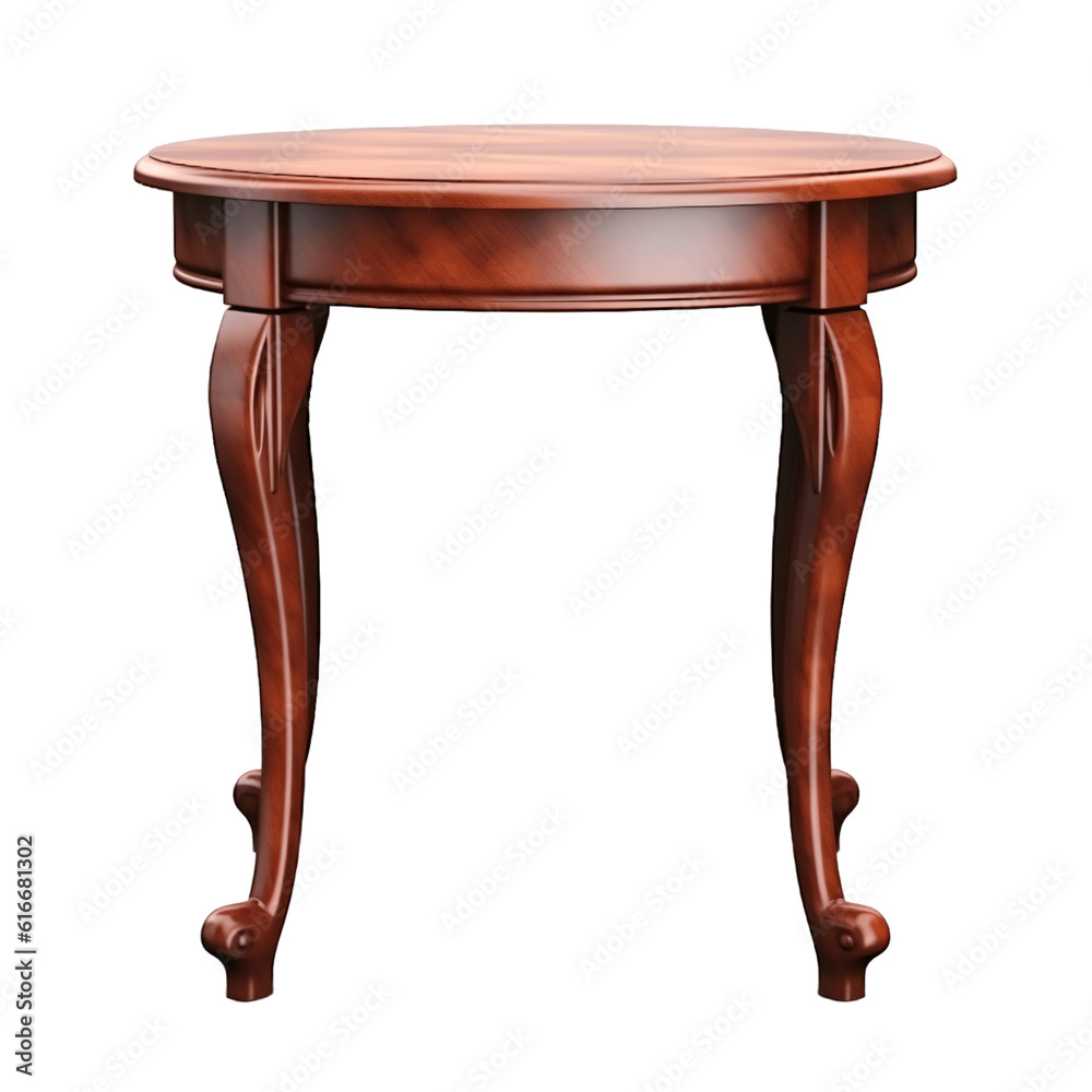 Wooden table, side table isolated on transparent background Stock Photo ...
