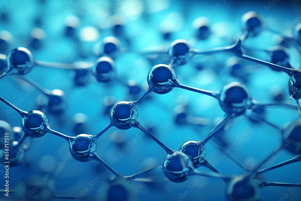 Molecule Models generated with AI. 3d microscopic render. 3d image ...