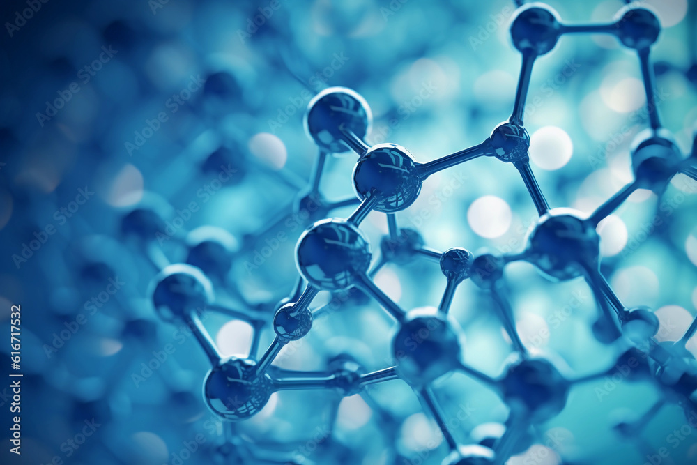 Molecule Models generated with AI. 3d microscopic render. 3d image ...