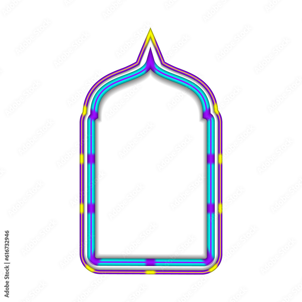Colorful Islamic Vector Frame Border Design: Trendy Look with the ...