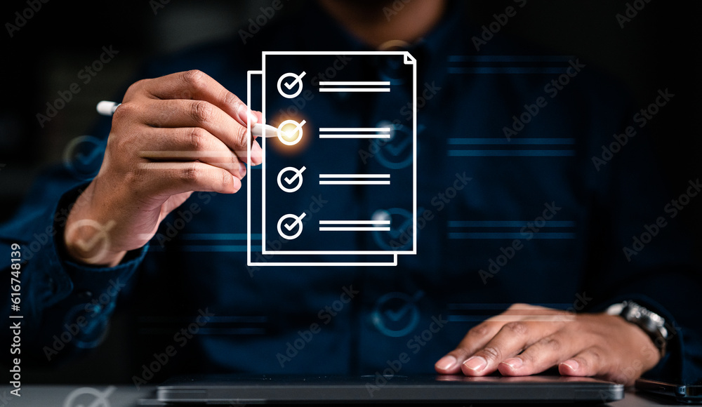 Foto de Stock technology, checklist, contract, working, business ...