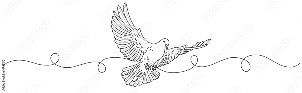 Line art vector illustration of dove Stock Vector | Adobe Stock