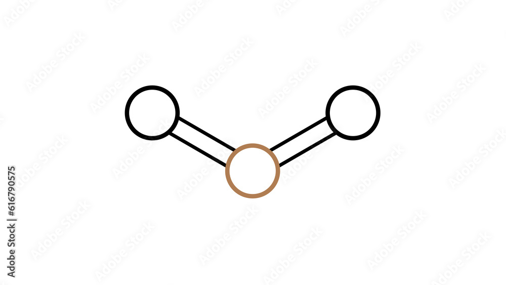 silicon dioxide molecule, structural chemical formula, ball-and-stick ...